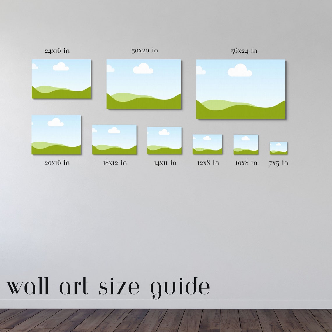 One Editable Wall Art Size Guide Template Art Size Guide Horizontal ...