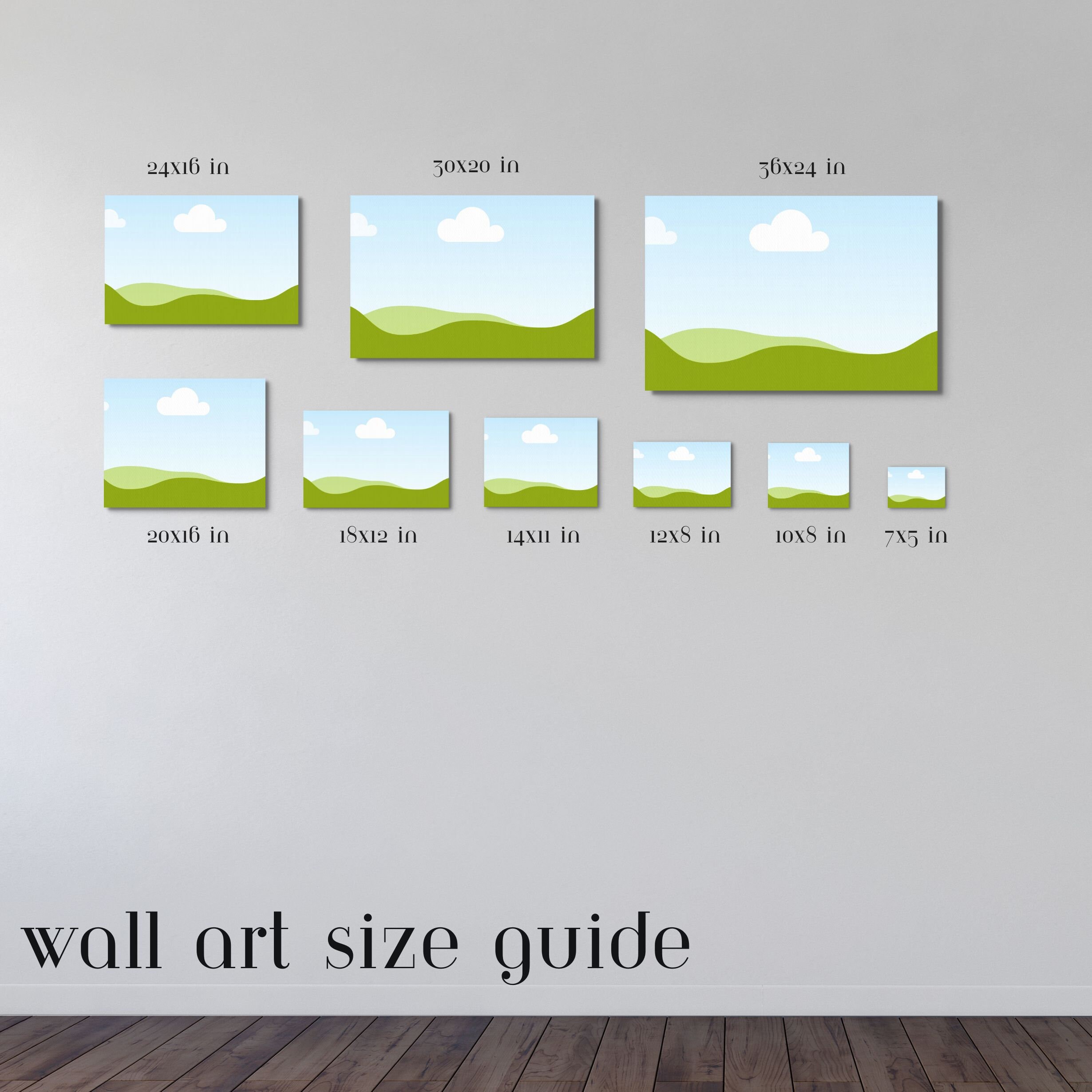 One Editable Wall Art Size Guide Template Art Size Guide Horizontal ...