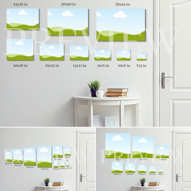 3 Editable Wall Art Size Guide Templates Art Size Guide Square Vertical ...
