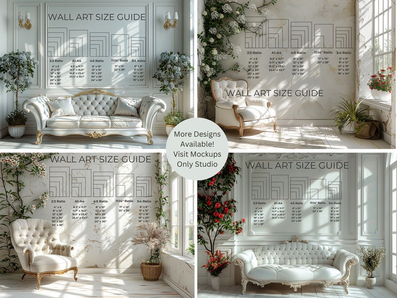 Wall Art Size Guide: Ratio & Frame Chart (digital Download) - Etsy