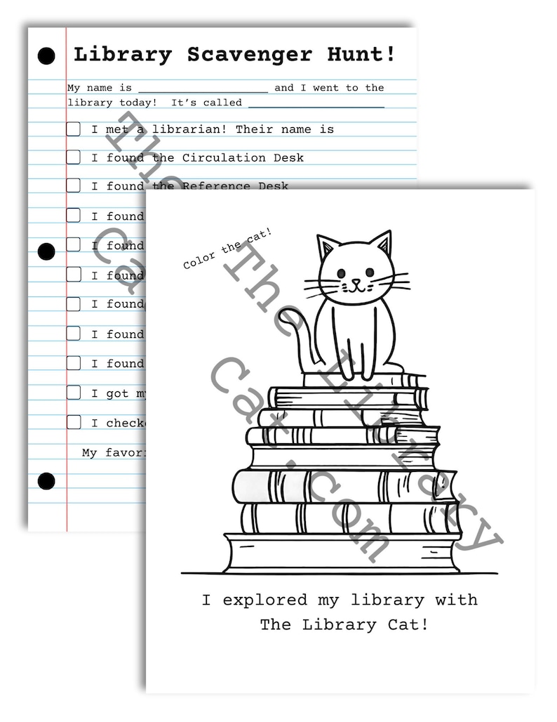 Library Scavenger Hunt Printable - Etsy