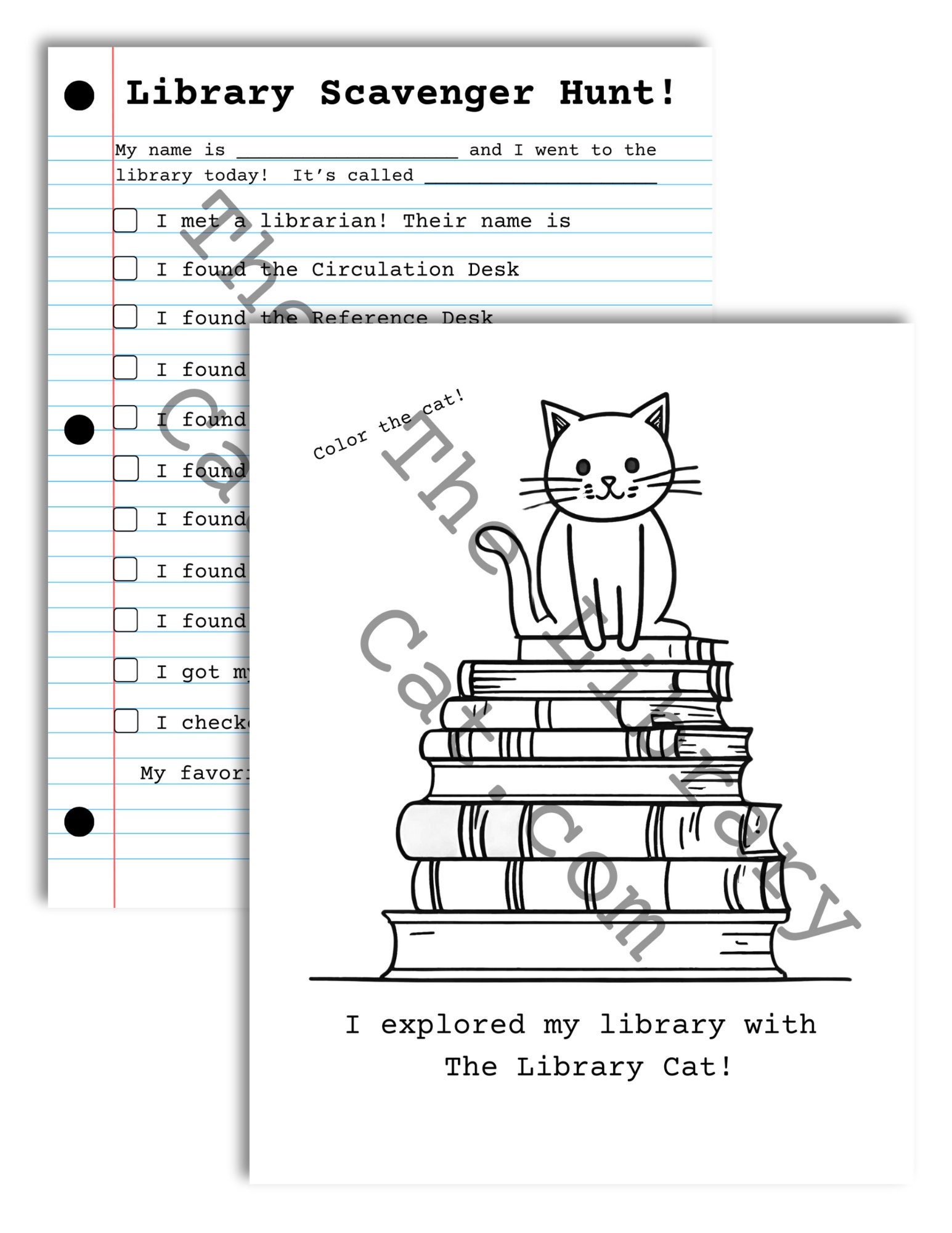 Library Scavenger Hunt Printable - Etsy