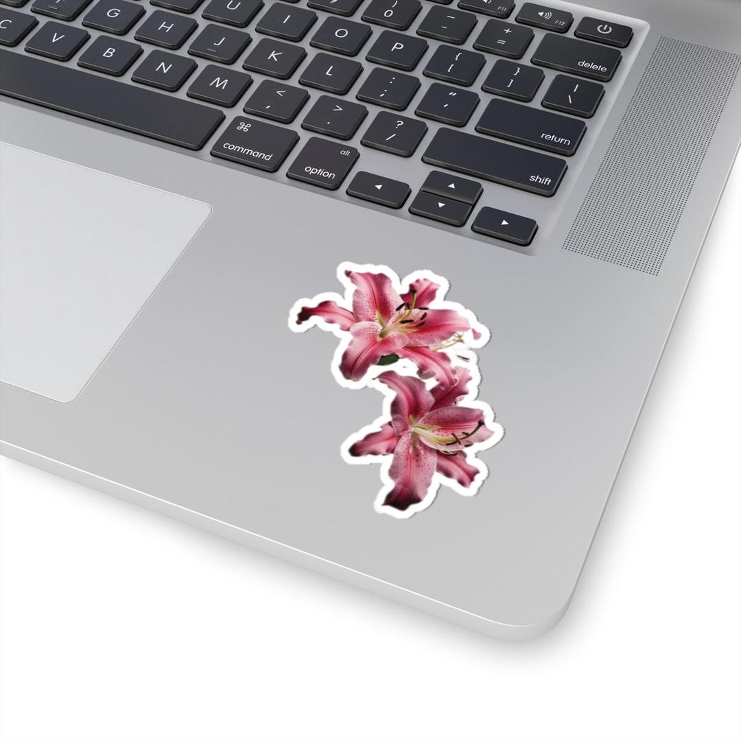 Pink Stargazer Lily Floral Kiss-cut Stickers | Water-resistant Vinyl ...