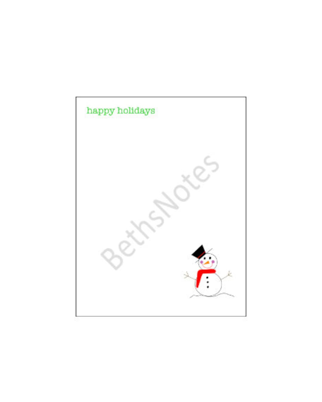 Happy Holidays Stationary Downloadable as Microsoft Word Template ...