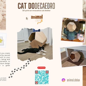 3D Print Cat House Files | Geometric Pet Bed STL Plan | Animaldelux ...