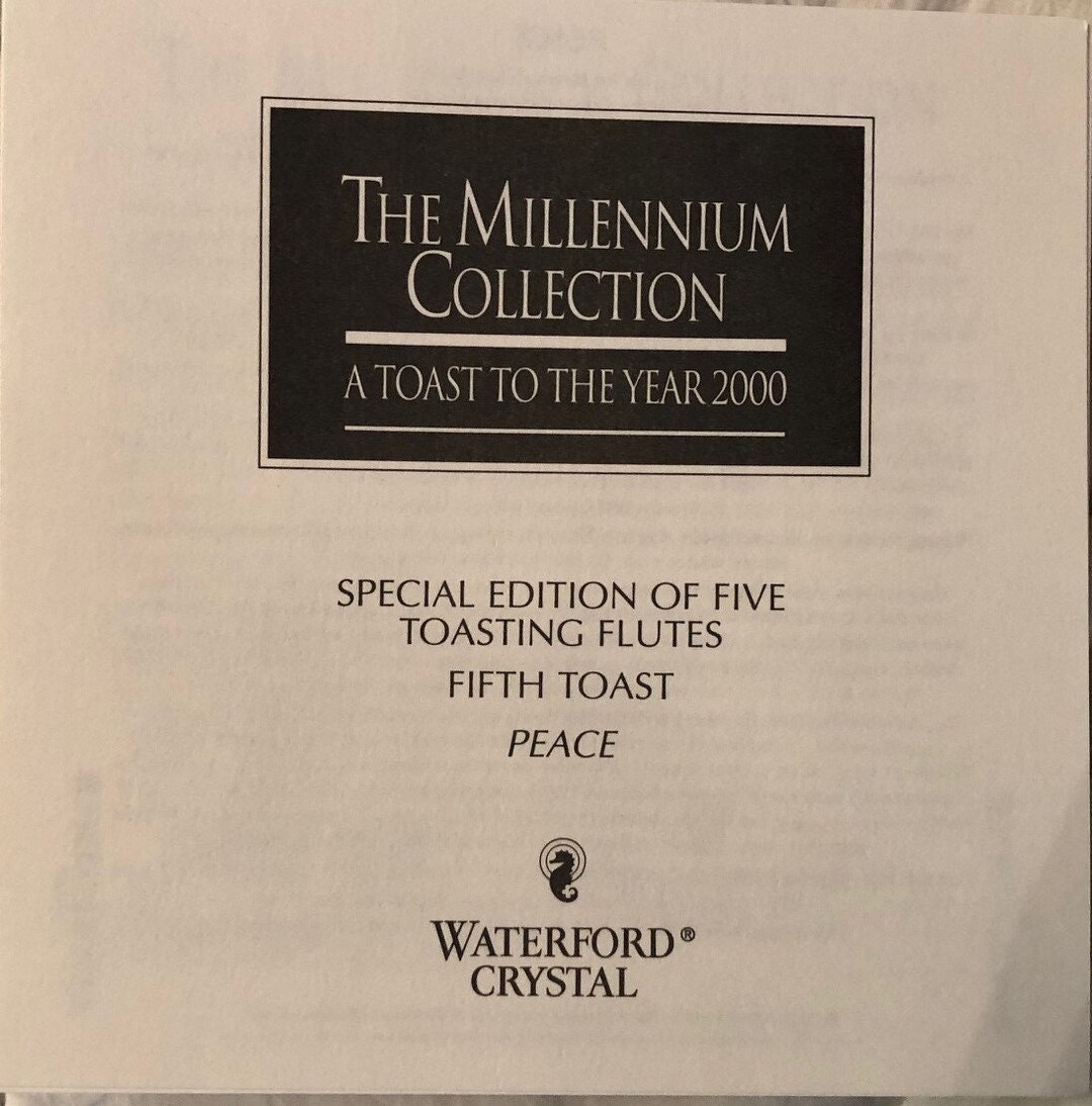 Waterford Crystal Millenium "peace" Collection Set New in Box - Etsy