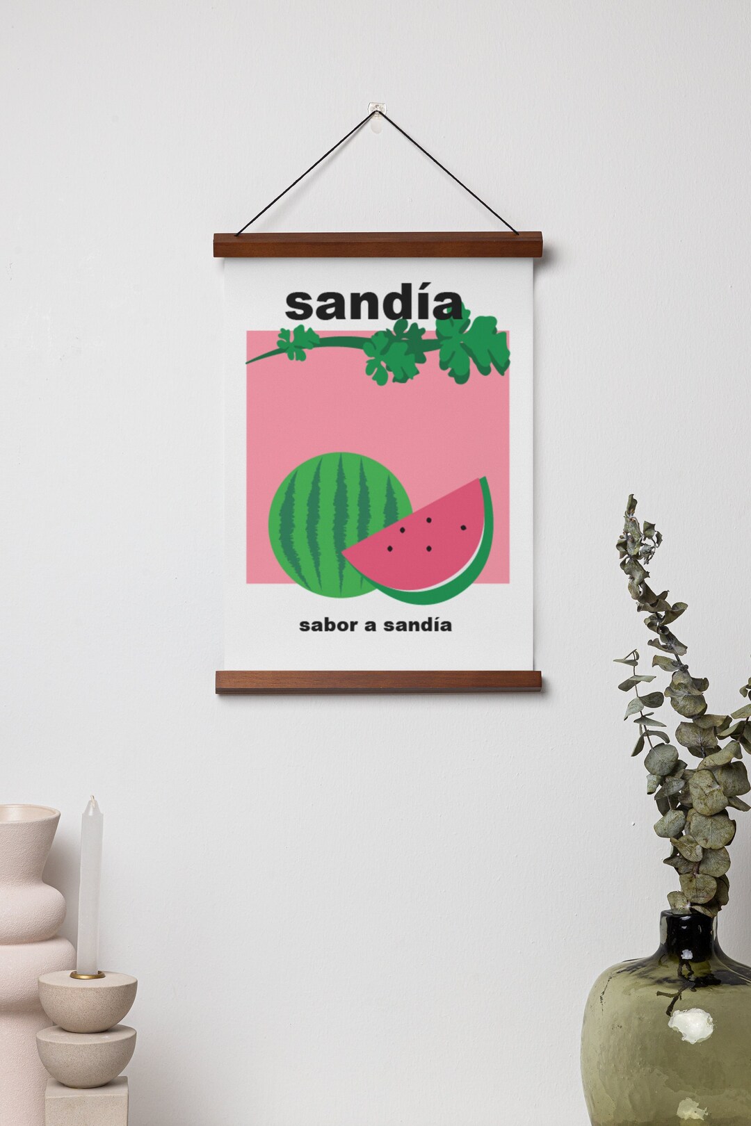 Sandía Poster, Watermelon Poster, Digital Download, Home Decor, Food ...