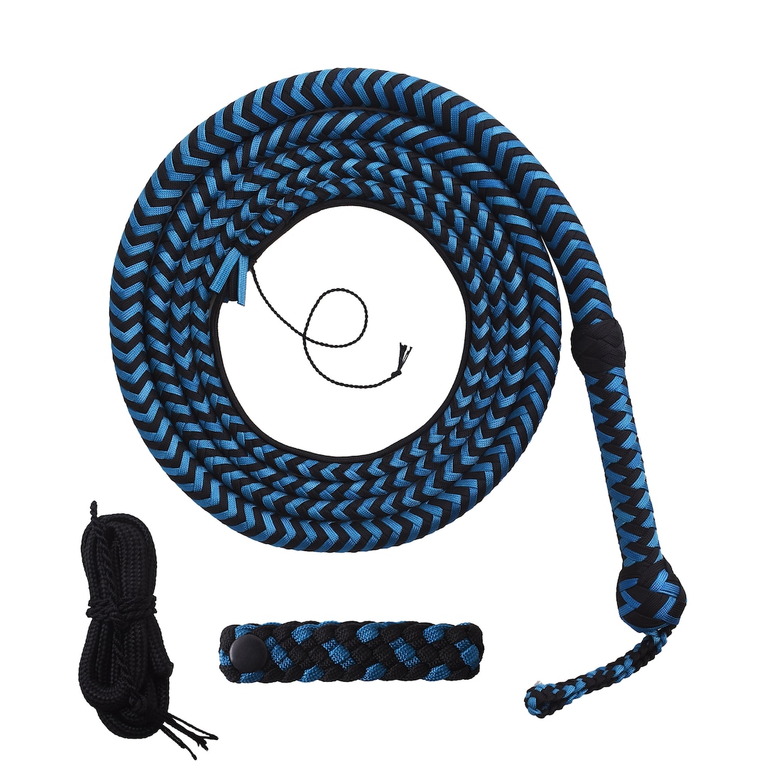 Paracord Bullwhip With Nylon Belt Holder 4ft to 16ft Long Whips for ...