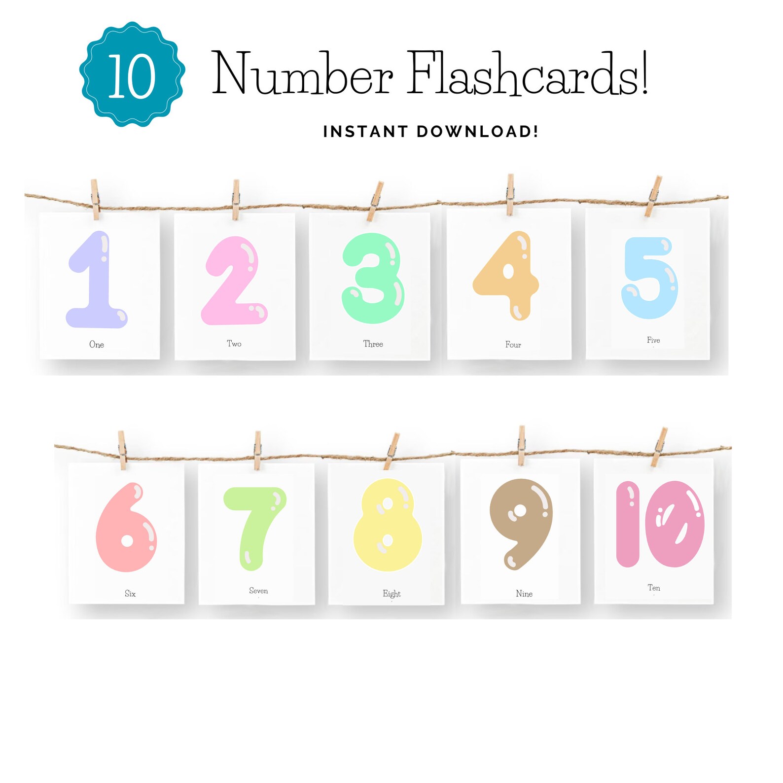 Number Flashcards Printable | Preschool | Montessori | Counting ...