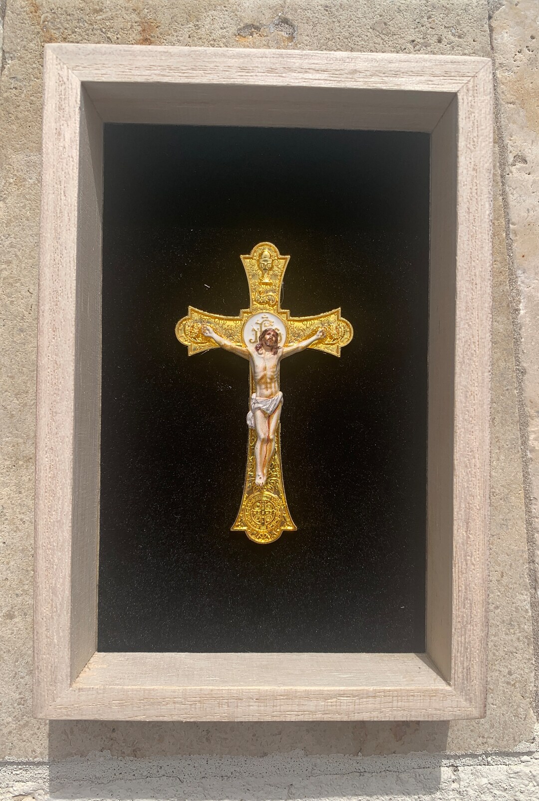 Item No 5 Holy Mass Crucifix in Gold With Inscription - Etsy