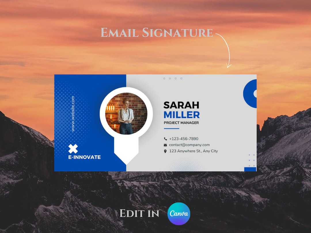 Business Email Signature Email Canva Editable Template - Etsy