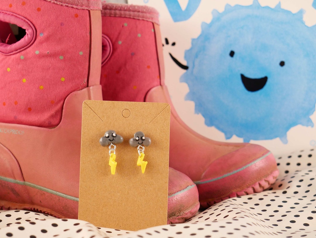 Adorable Rain Cloud Kawaii Animated Stud/dangle Earrings - Etsy