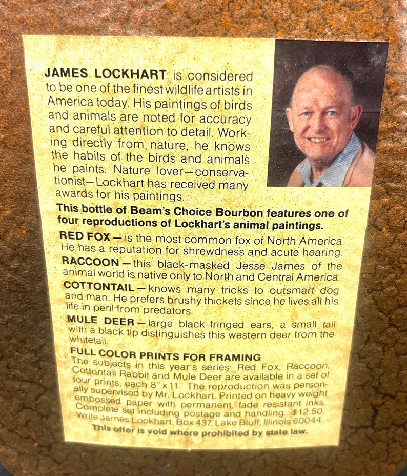 Vintage Beam Whiskey Decanter Wild Life Collection Reproduction of ...