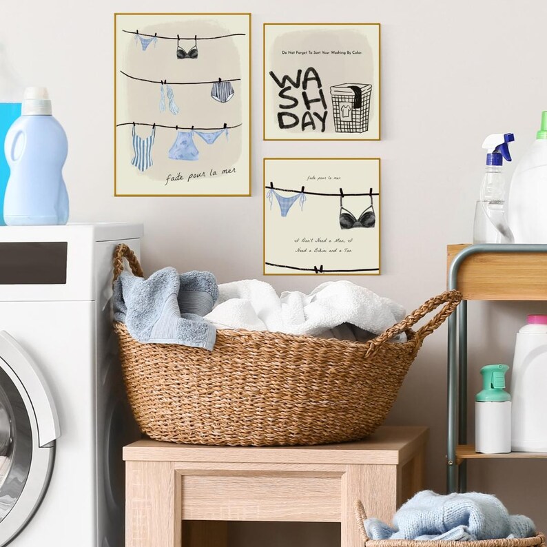 Laundry Room Poster Trendy Home Decor Funny Laundry Wall Art Laundry ...