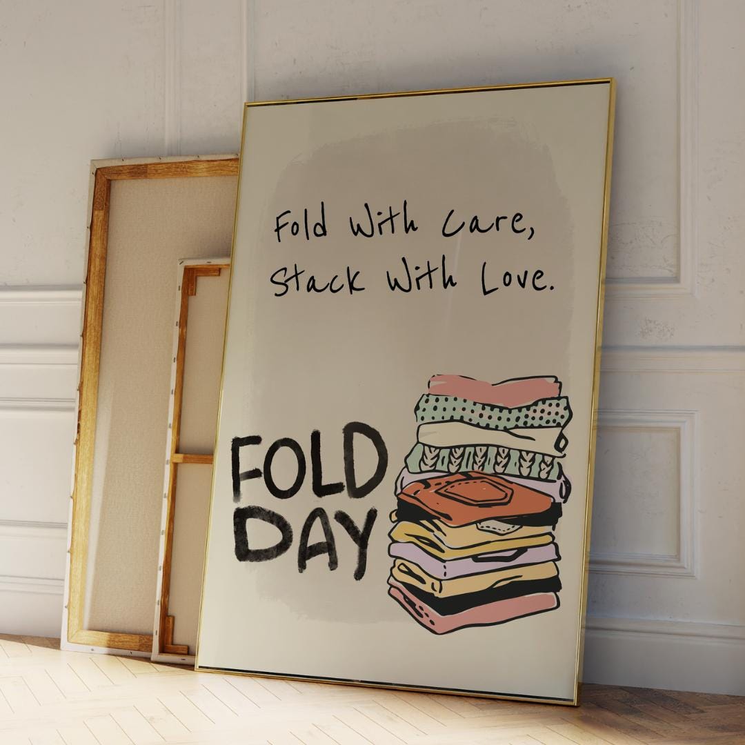 FOLD DAY | Laundry Poster Trendy Home Decor Funny Laundry Wall Art ...