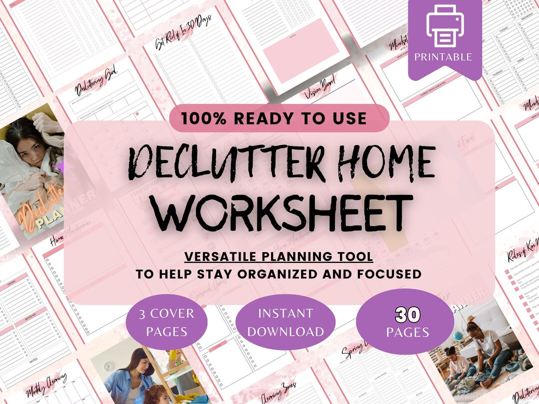 Done for You Comprehensive Declutter Worksheet | Efficient Home ...