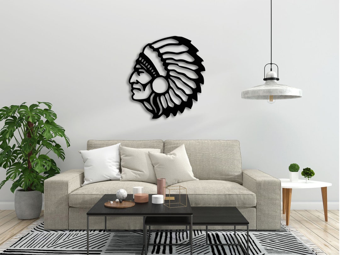 Metal Native American Wall Decor, Indian Geronimo Sign, Indian Metal ...