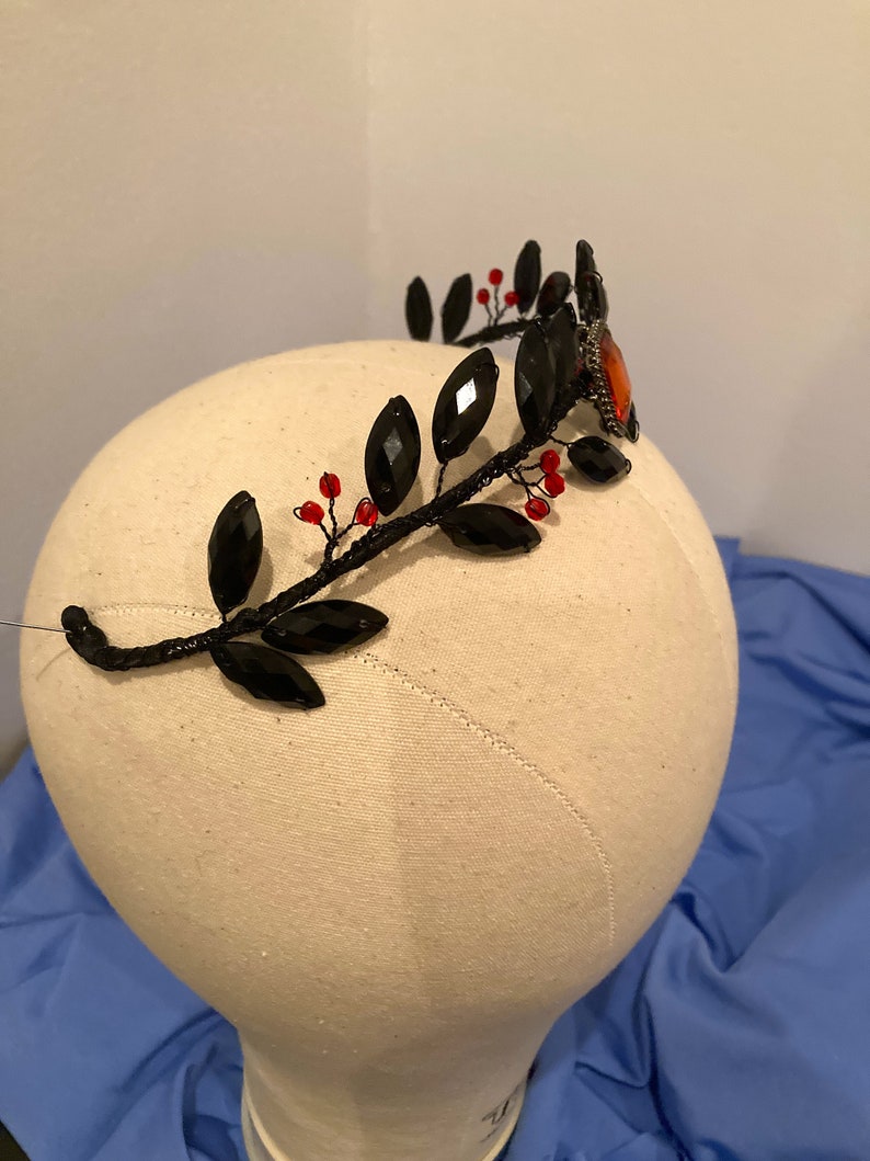 Handmade Black Persephone Wreath Goth Tiara for Costume, Ballet, Dance ...