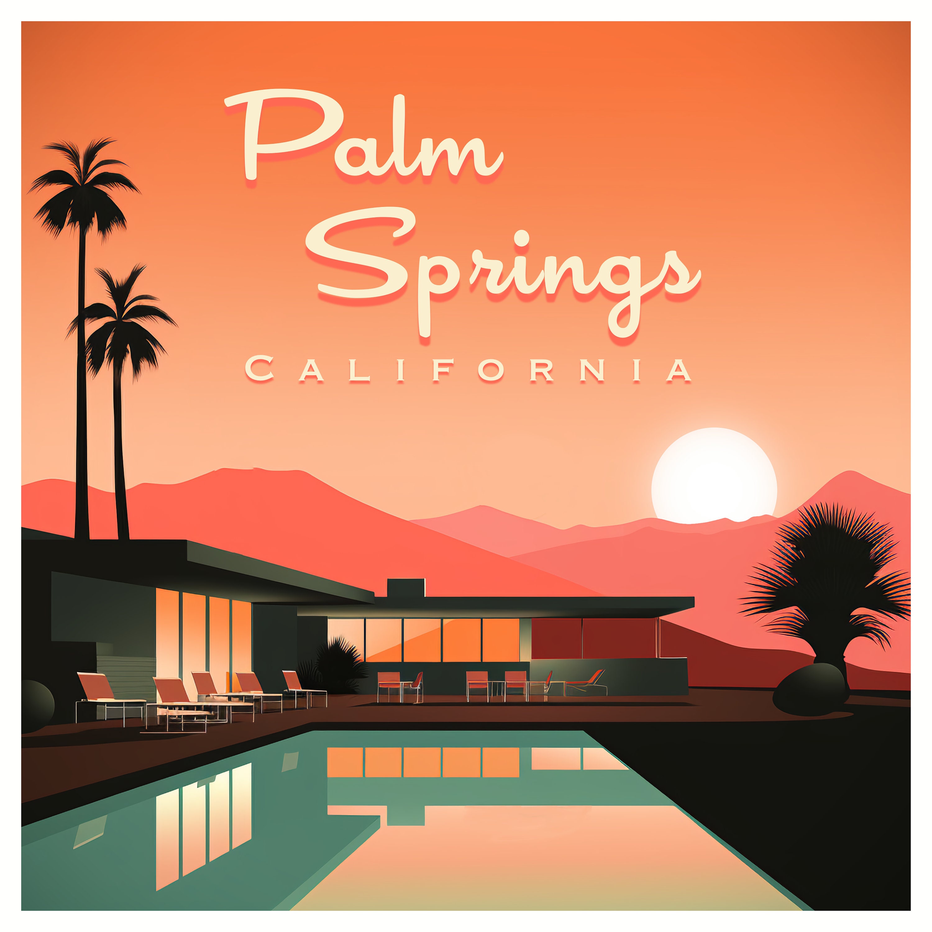 Set of 4 Gorgeous, Mid-century, Palm Springs Stickers Classic Car ...