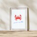 Cute Crab Printable Art, Funny Crab Art, Maximalist Coastal Wall Art ...