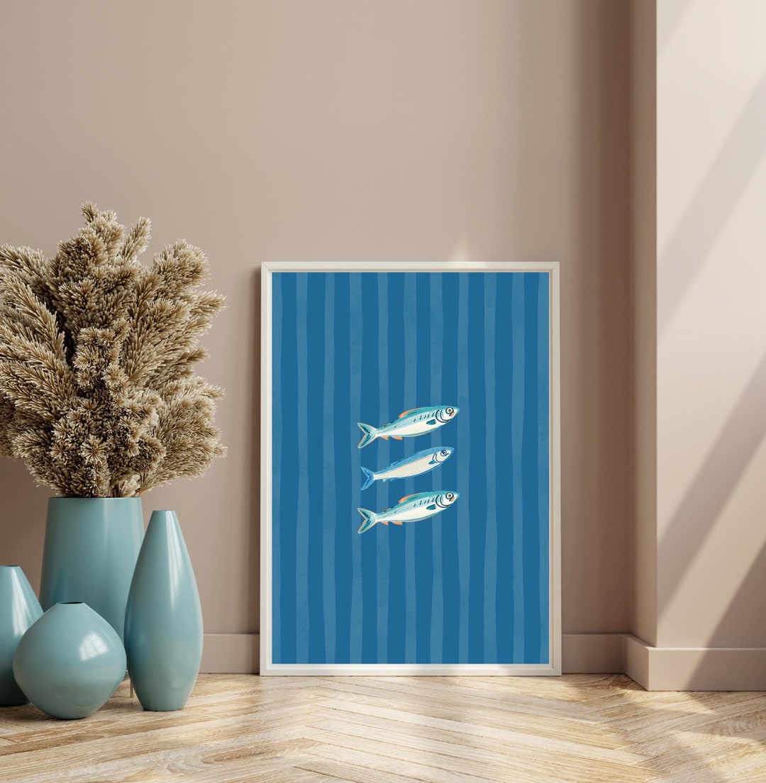 Sardine Print | Watercolor Art | Digital Art | Printable Art | Digital ...