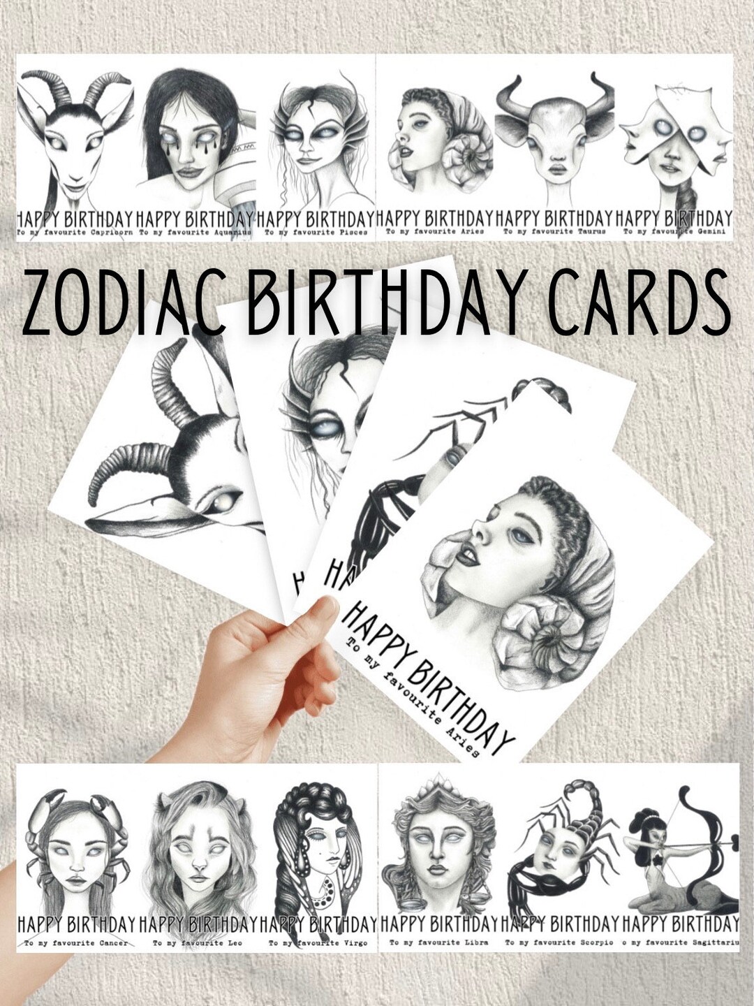 Original Art Designs - Star Sign, Zodiac Birthday Cards and Sets ...
