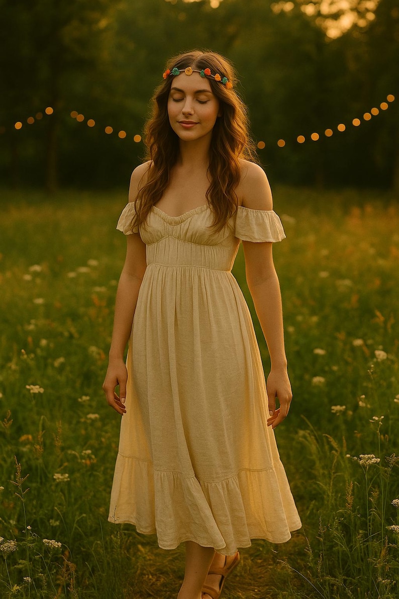 Custom Crochet Flower Crown – Boho Headband – Festival Floral Hair Vine – Handmade Spring/summer ...