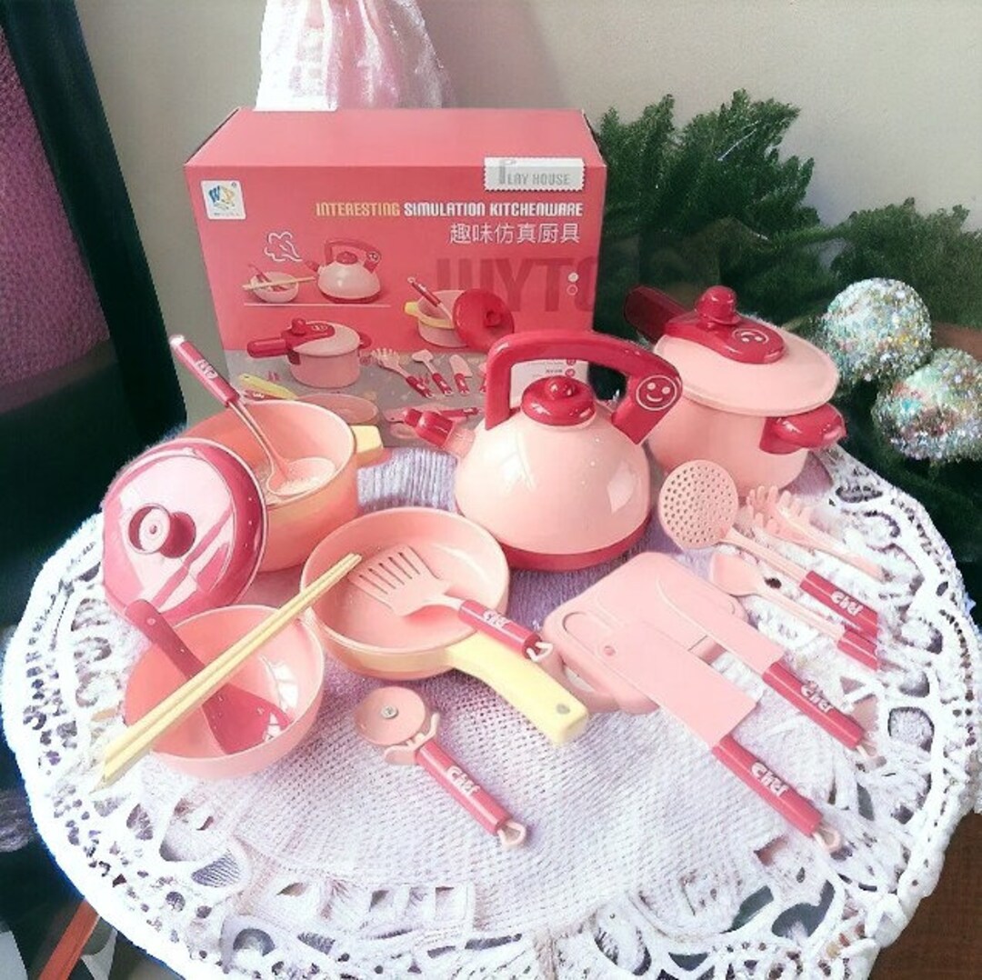 Kid Party Set Girls Simulation Cooking Tableware Play House Kitchen ...