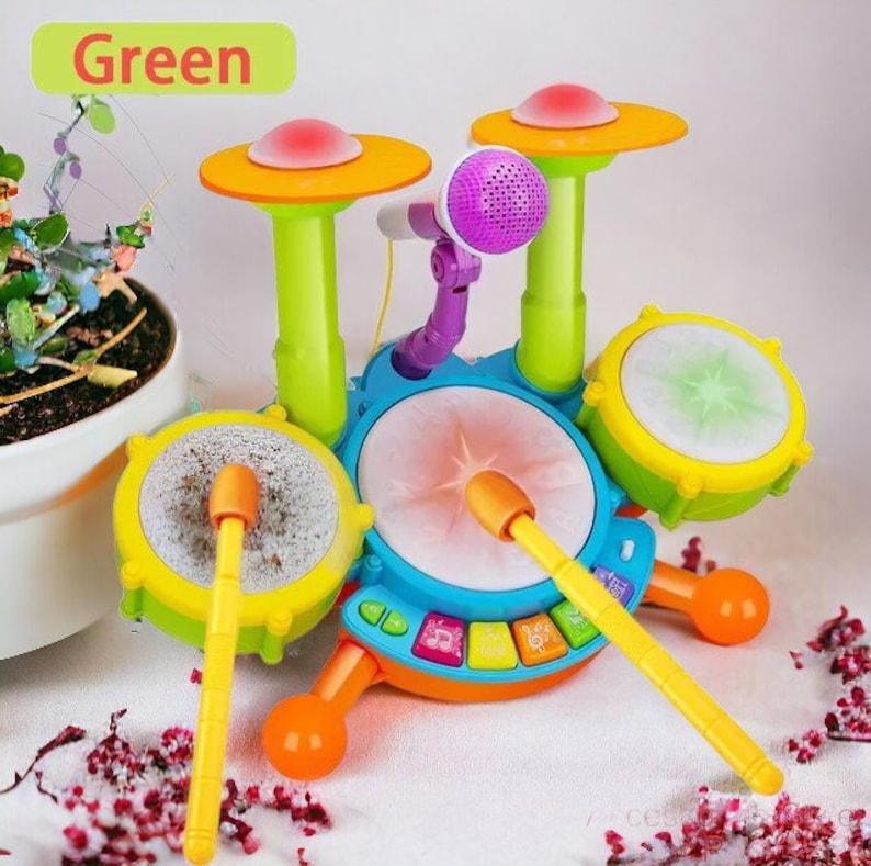 Kids Drum Set Toddlers Musical Baby Educational Instruments Toys for ...