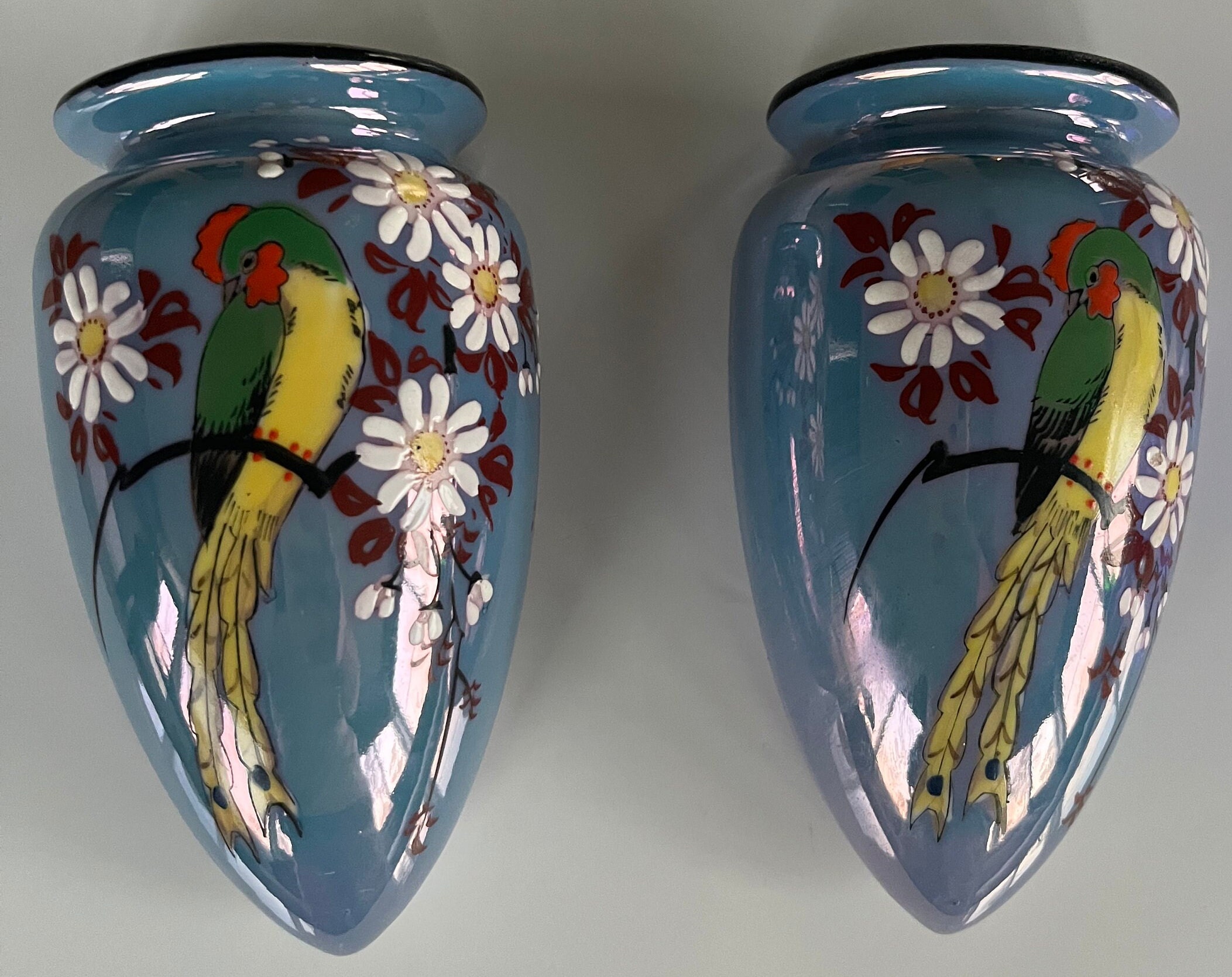 Vintage Lusterware Porcelain Wall Pockets, One Pair - Etsy