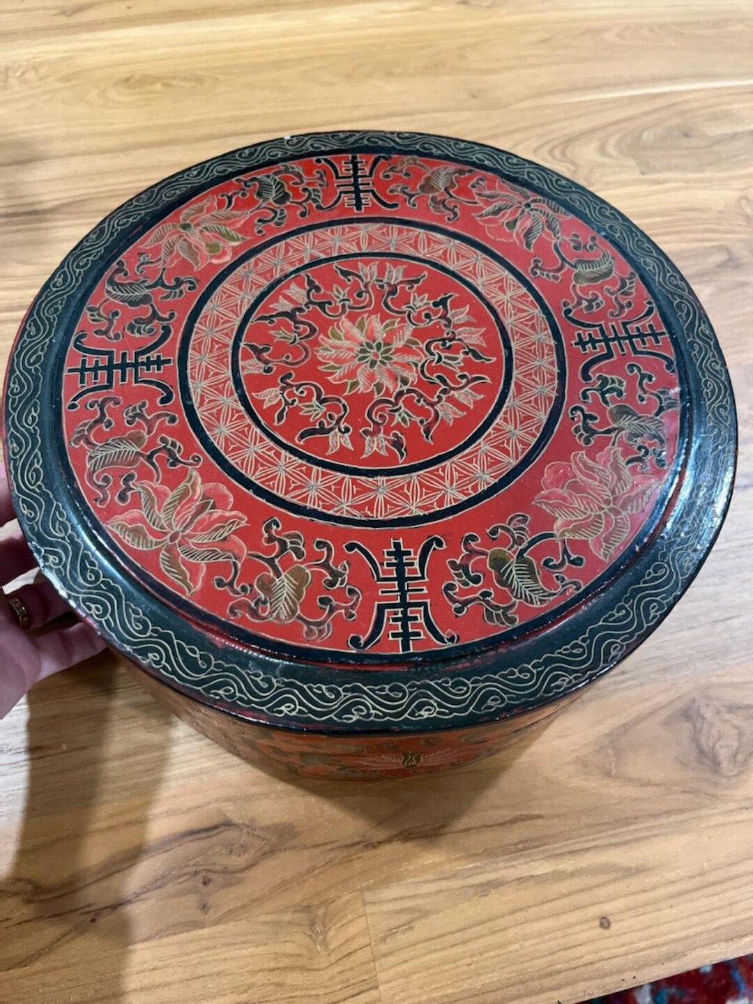 8" Round Lacquer Box With Removable Inserts - Etsy