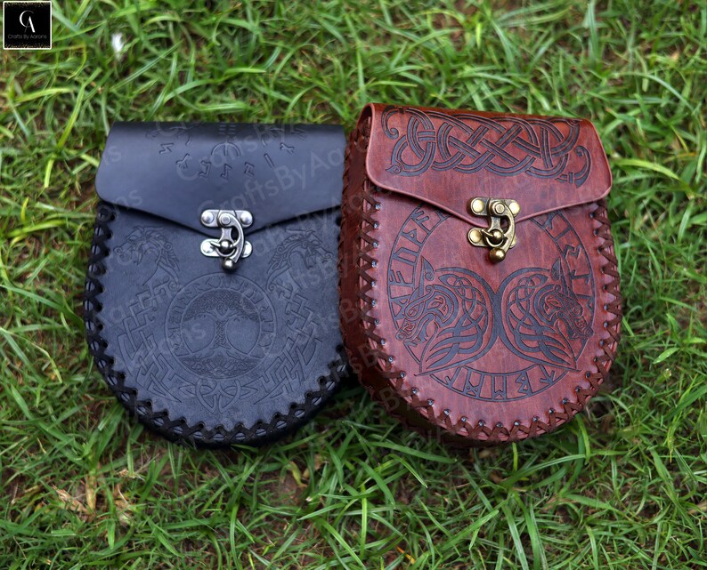 Ren Fair Mythrojan Medieval Leather Belt Pouch Renaissance Costume ...