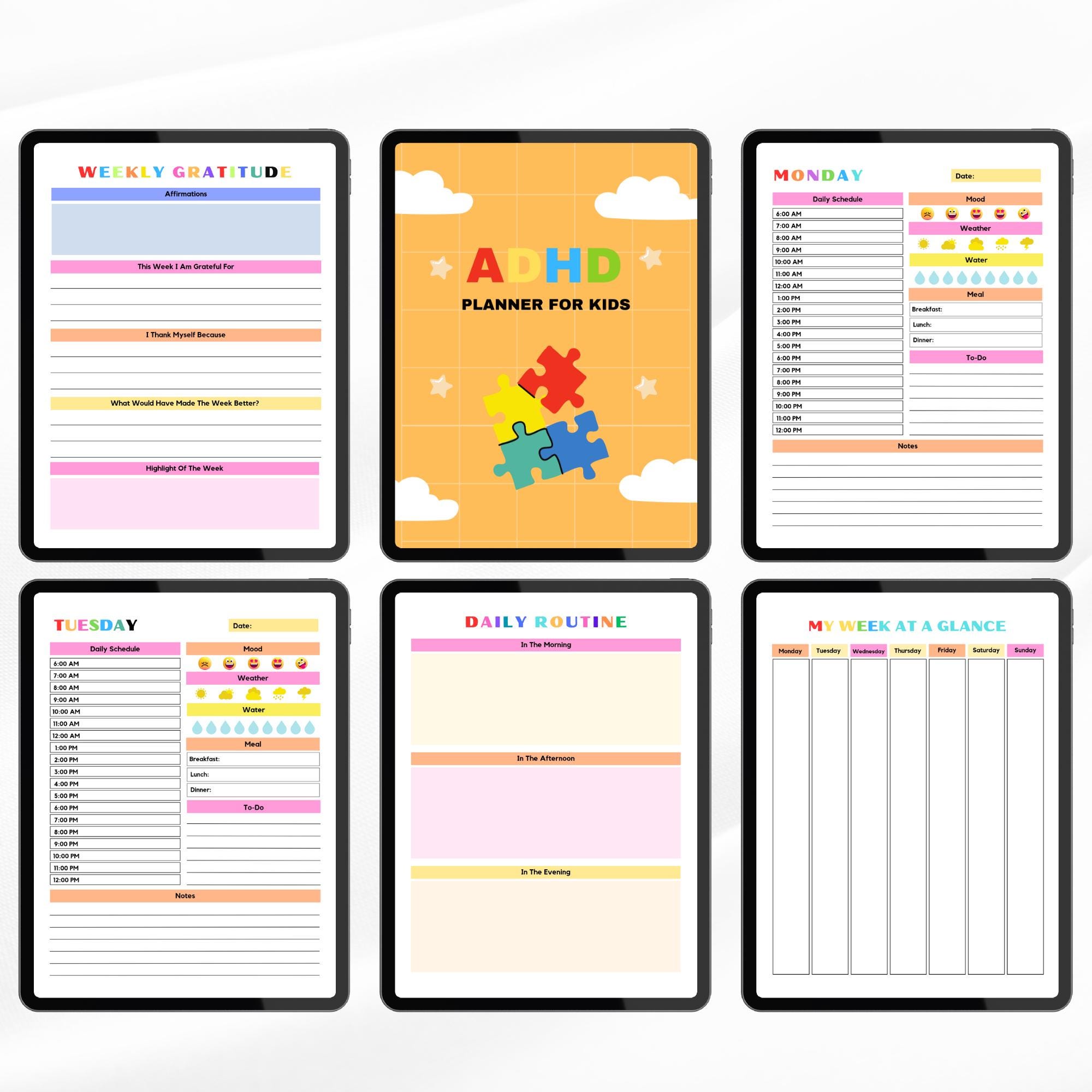 ADHD Planner for Kids - Printable Daily Organizer, Child-friendly Focus ...