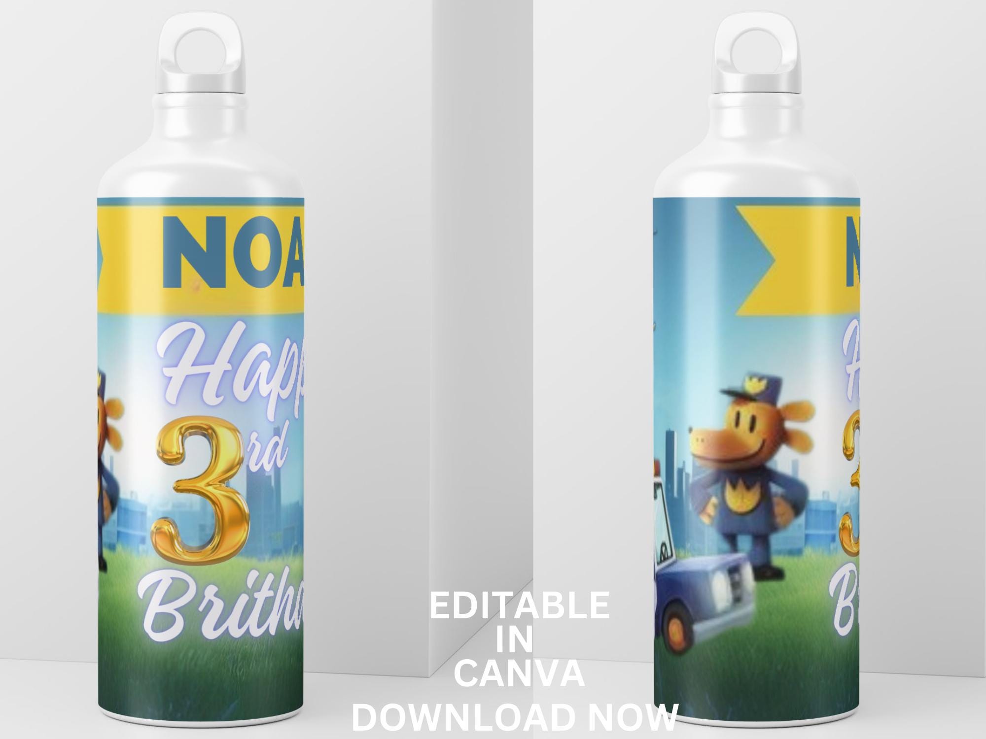 Dogman-themed Water Bottle Label for Kids’ Birthday Party | Printable ...