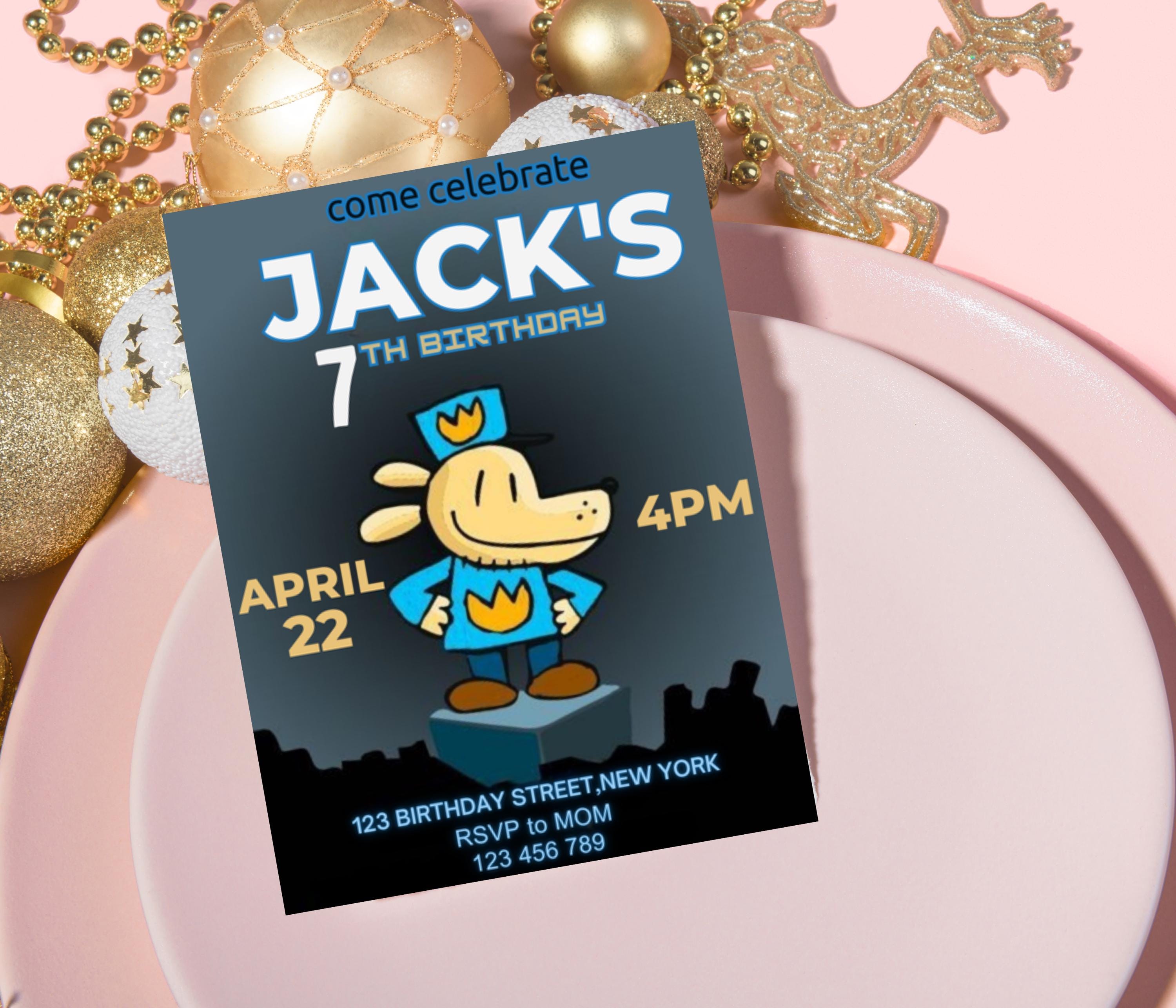 Editable Dogman Kids Birthday Party Invitation, Printable Comic-themed ...