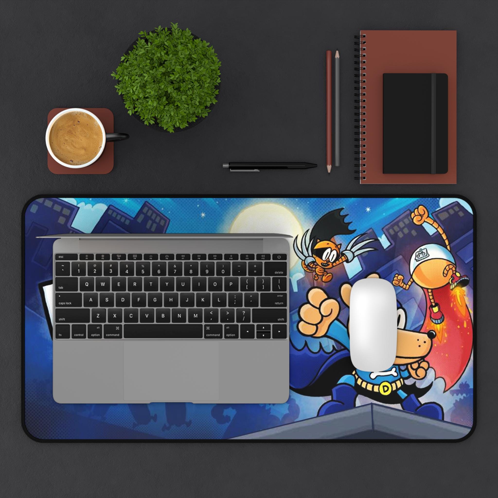 Dog Man Themed Desk Mat, Fun Home Office Decor, Kids' Desk Accessory ...