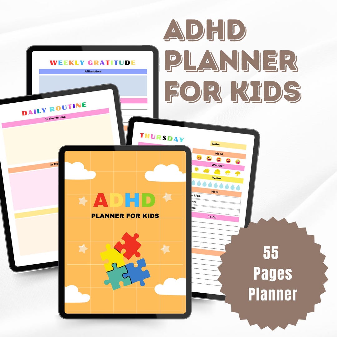 ADHD Planner for Kids - Printable Daily Organizer, Child-friendly Focus ...