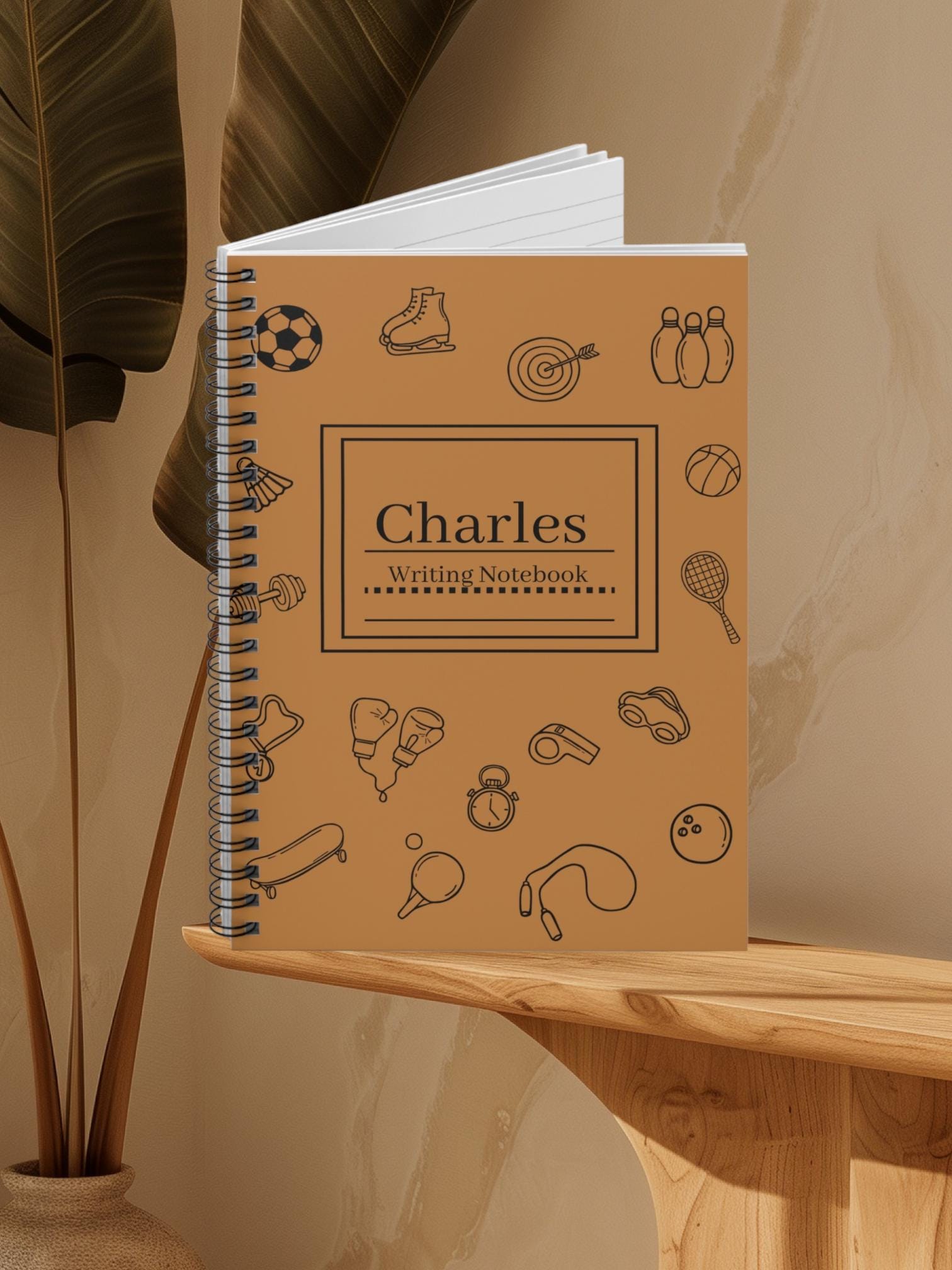 Personalized Sports Themed Writing Notebook, Custom Journal for Kids ...