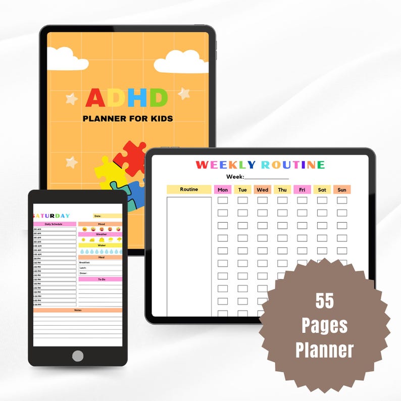 ADHD Planner for Kids - Printable Daily Organizer, Child-friendly Focus ...