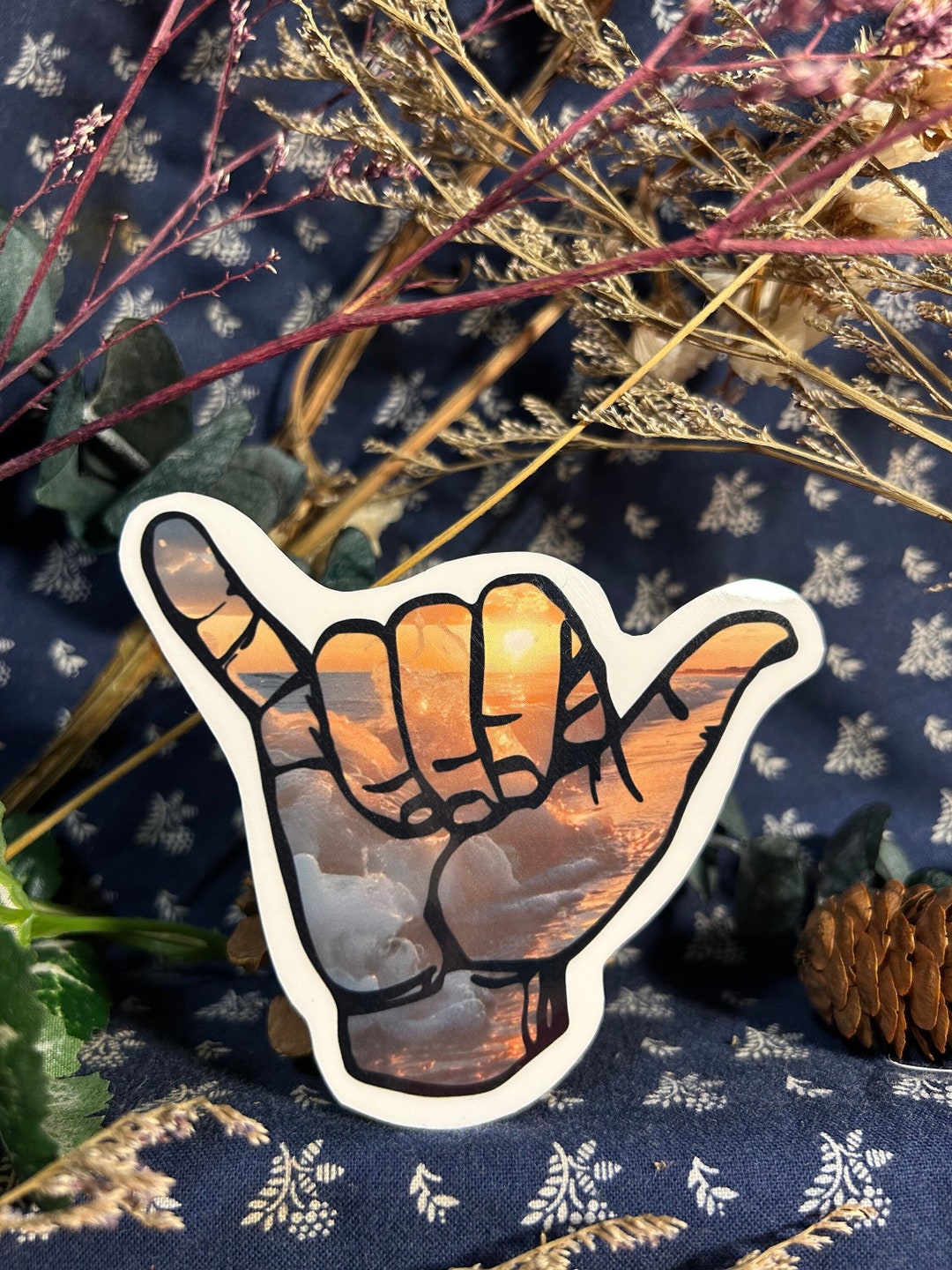 Hang Ten Ocean Hand | Vinyl Water Proof Sticker for Water Bottles ...