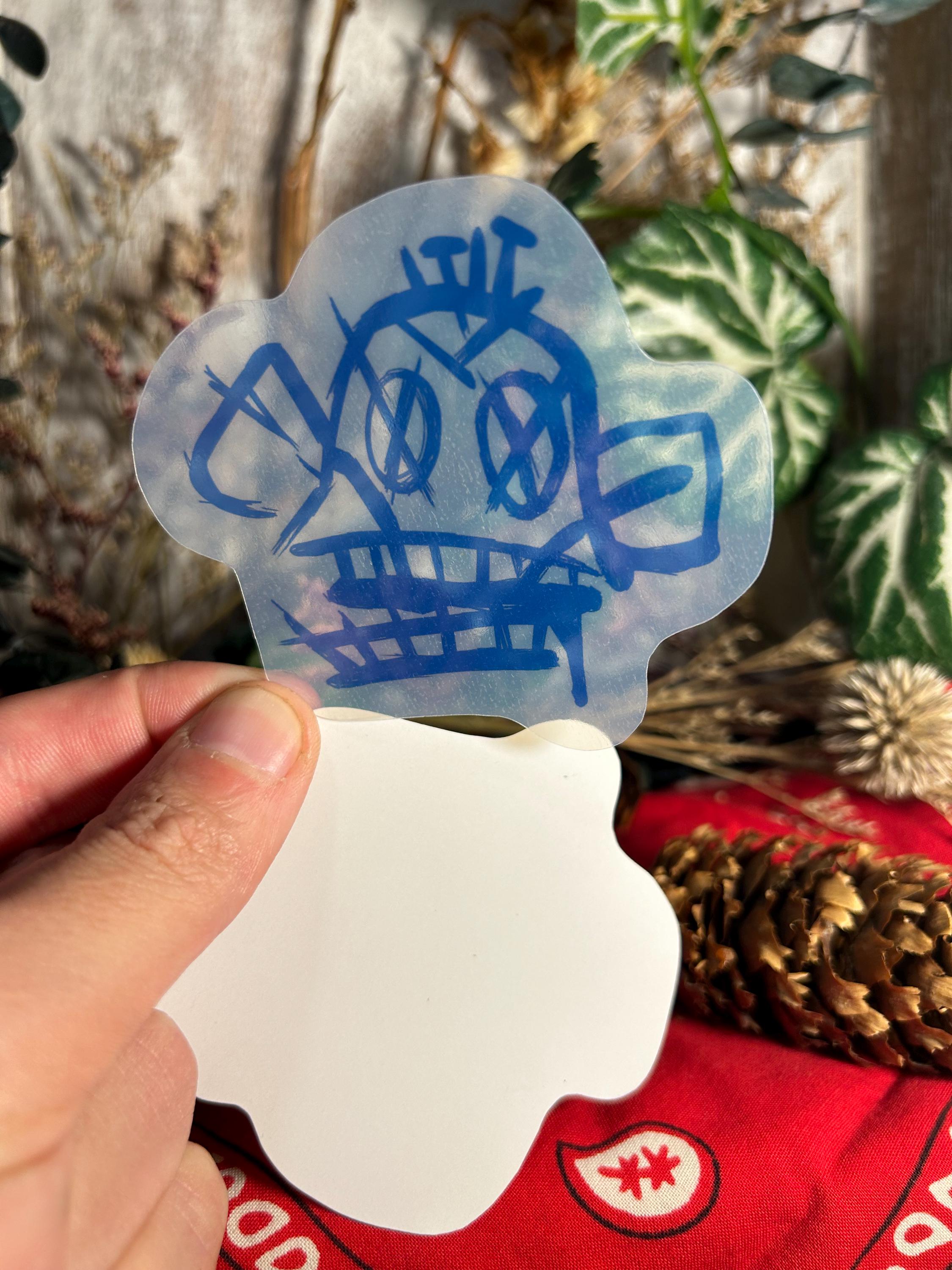 Jinx Clear Monkey Scribble Sticker Arcane Inspired LOL Graffiti Clear ...