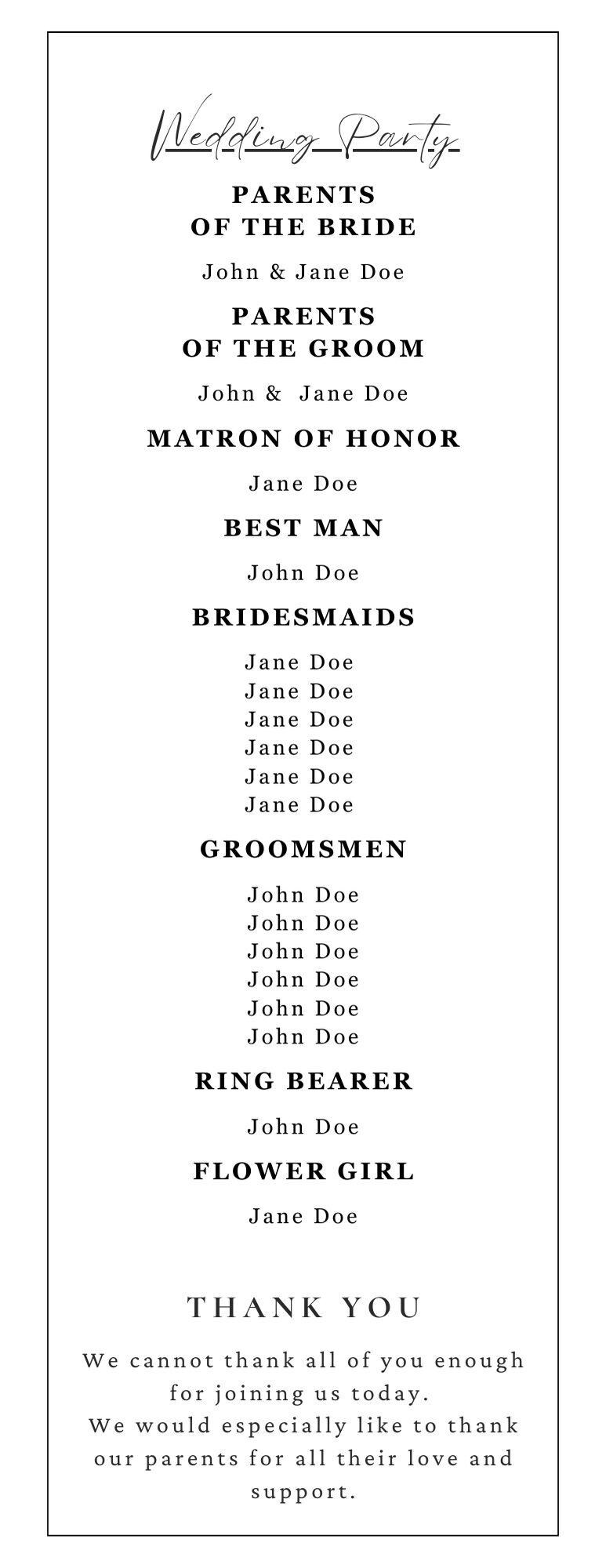 Elegant Wedding Program – Editable Canva Template - Etsy