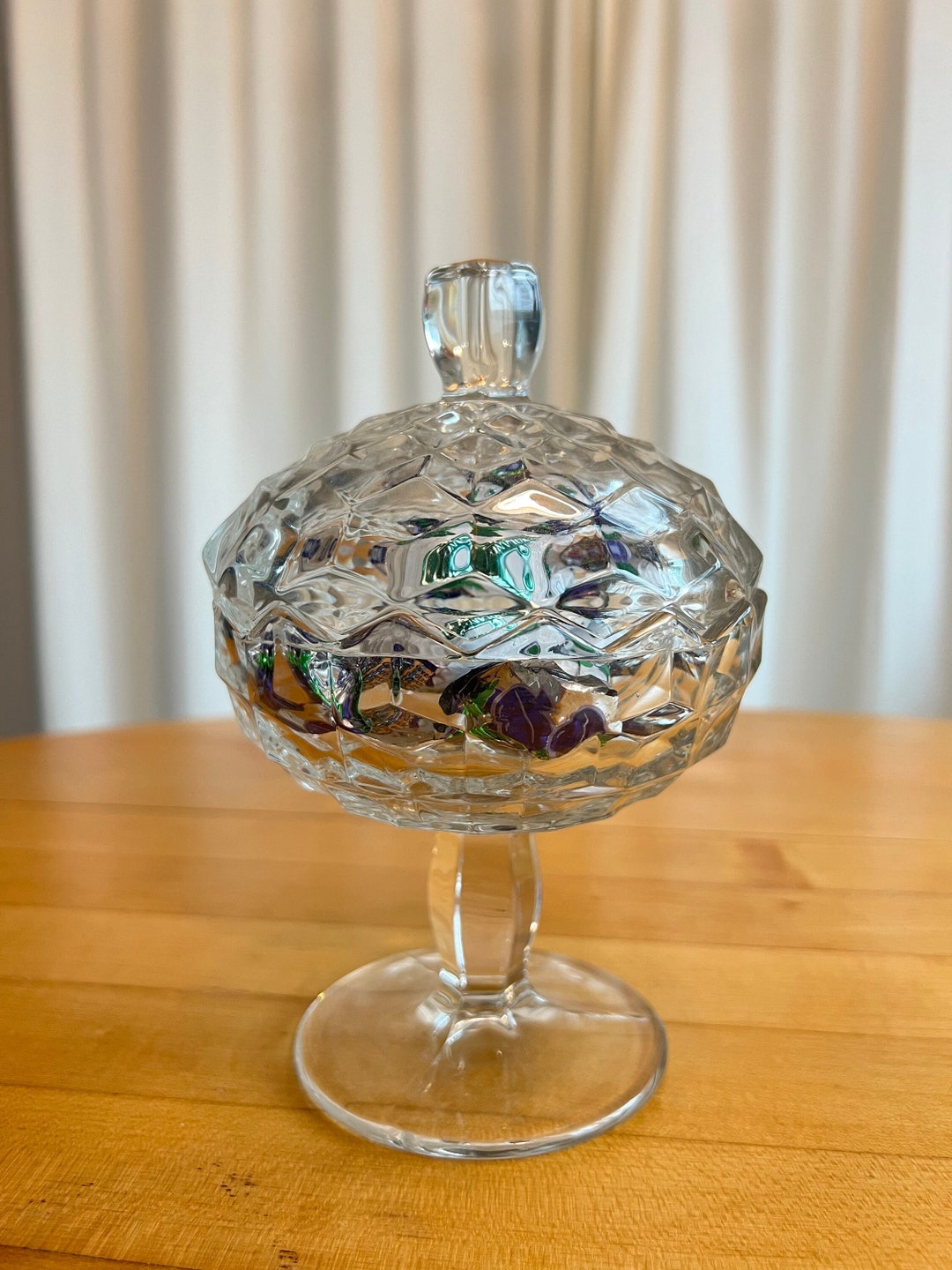 Fostoria Glass Candy Dish With Lid I Pedestal Footed I Mid Century Jam ...