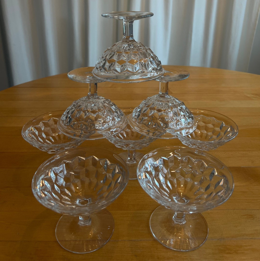 Fostoria Glass Clear Dessert Cups - Set of 8 | Ice Cream Sundae Float ...