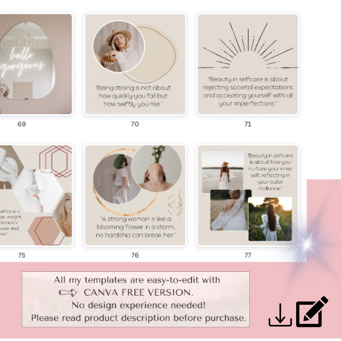 Instagram Post Template, Canva Template, Minimalist Template ...