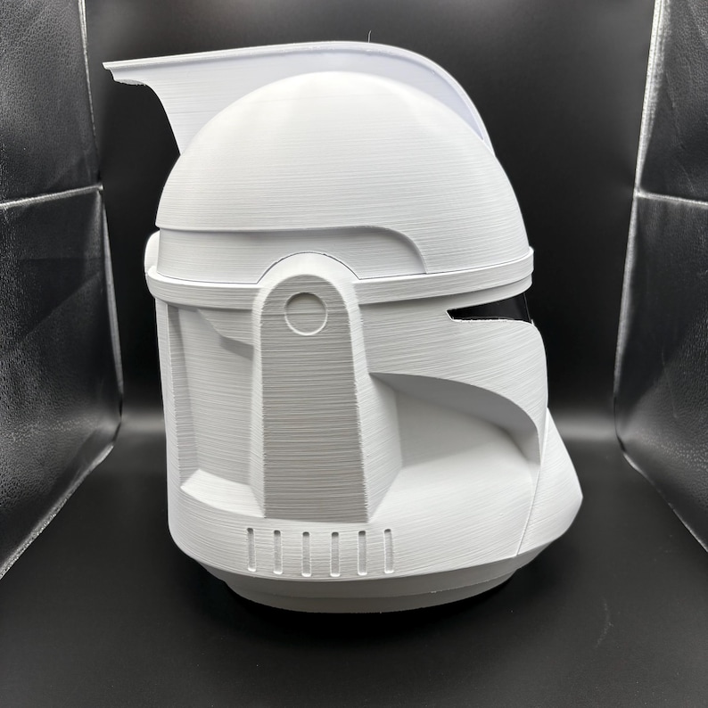 3D Printed Clone Trooper Phase 1 Helmet, Raw White PLA, Cosplay Prop ...