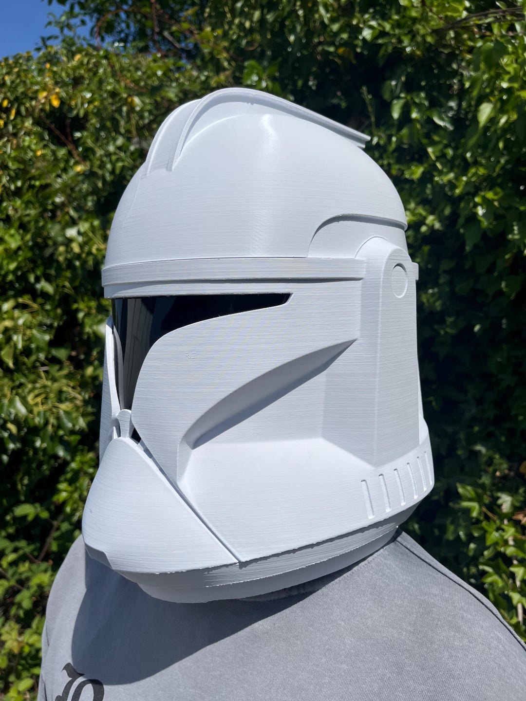 3D Printed Clone Trooper Phase 1 Helmet, Raw White PLA, Cosplay Prop ...