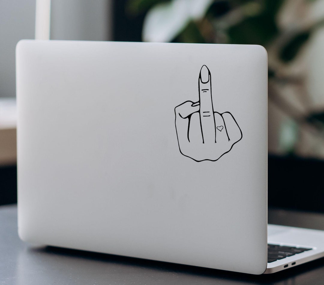 Sassy Middle Finger Heart Vinyl Decal - Bold Car Sticker for Women ...