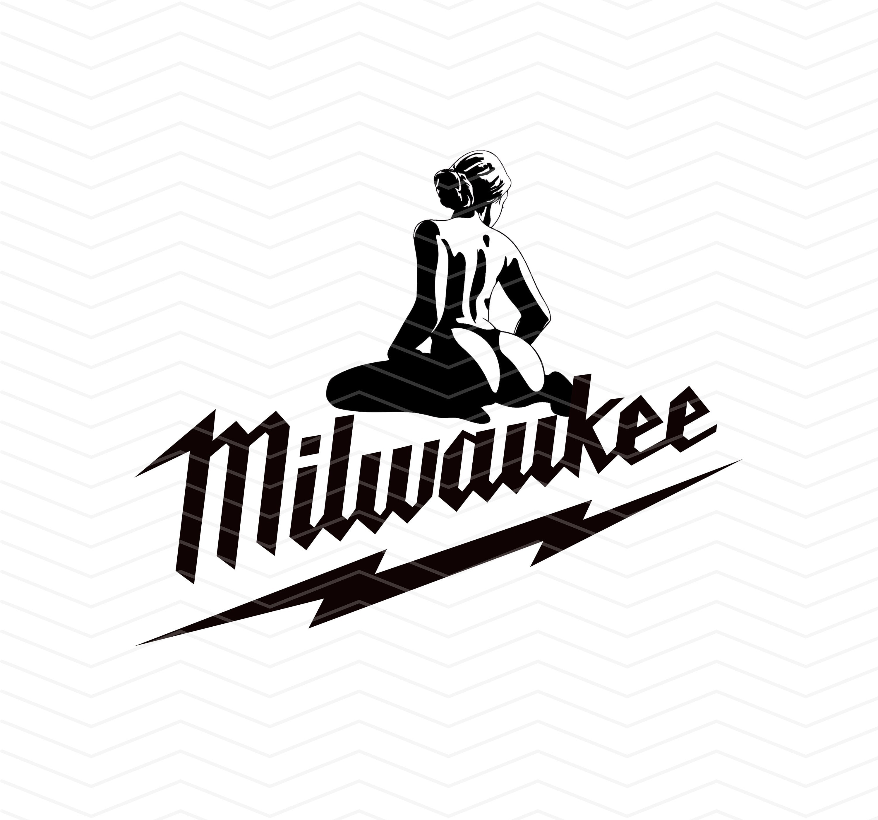 Milwaukee Logo With Lady Sitting Decal Vinyl Car Decal Car Decal - Etsy