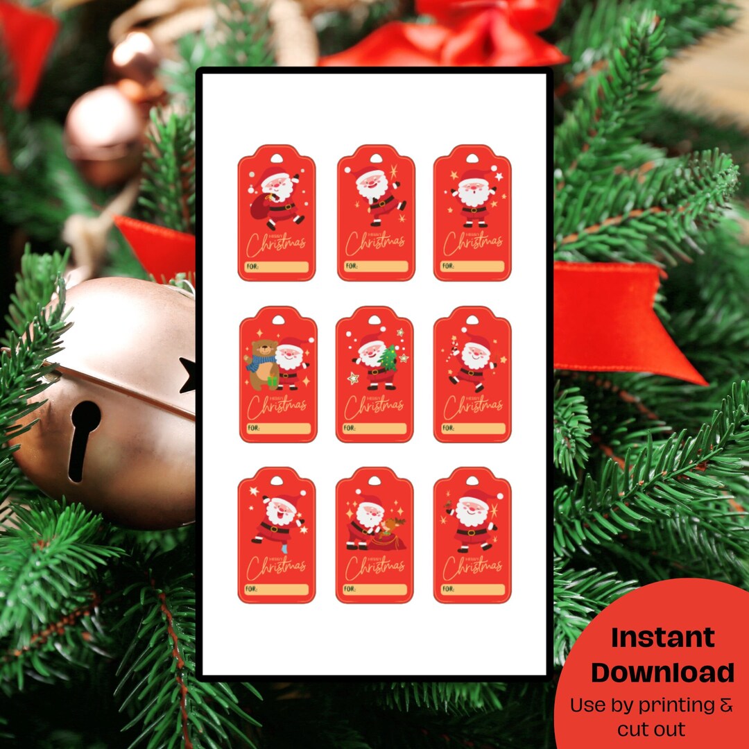 Christmas Gift Tag Instant Download Cute Gift Tag - Etsy